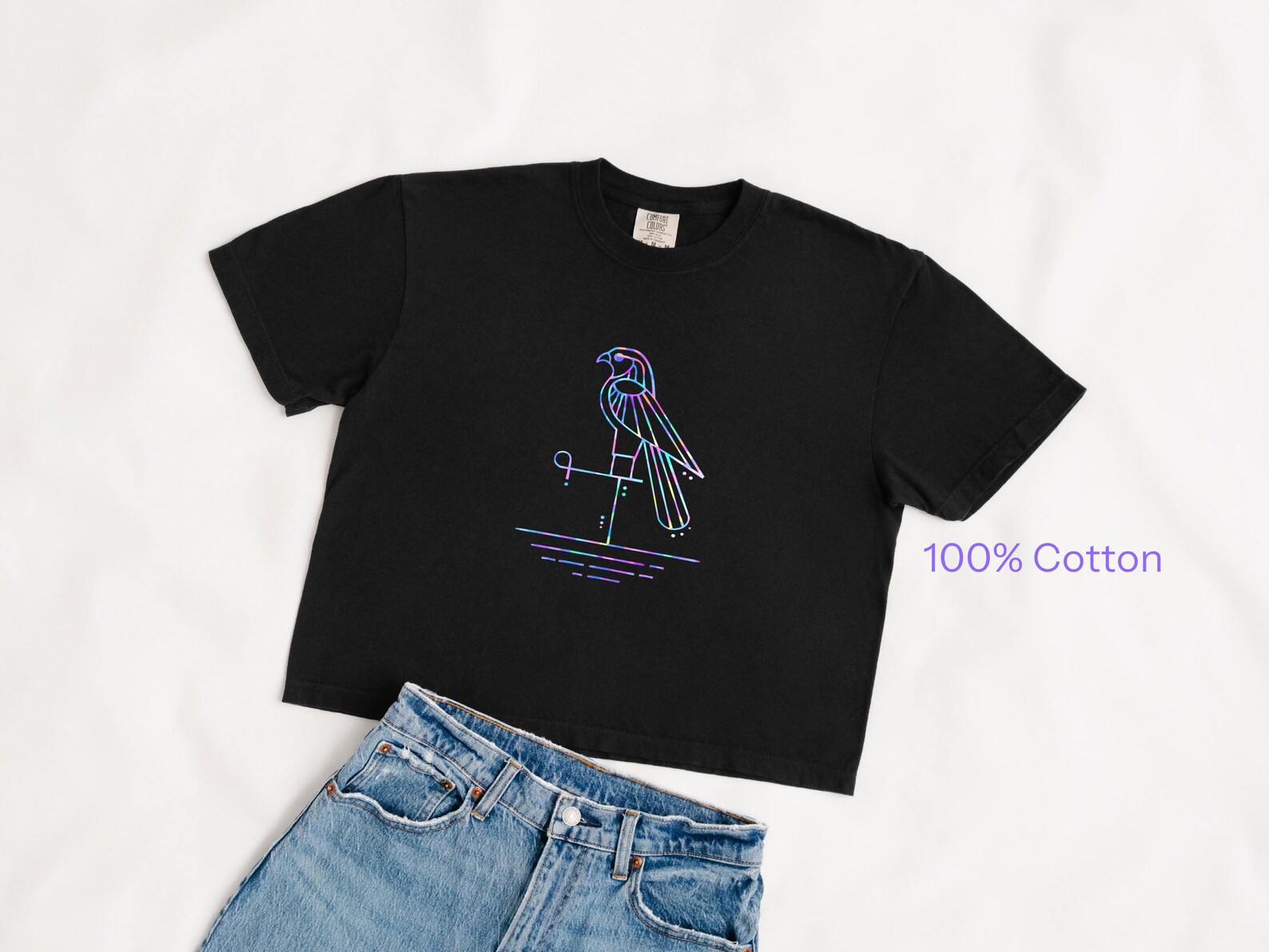 Falcon Boxy Tee, Egyptian God Horus Symbol Shirt, Divine Protection ...