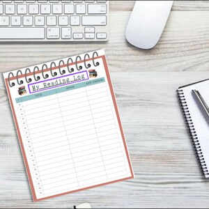 Printable Reading Log - Spiral Notebook Theme - Etsy