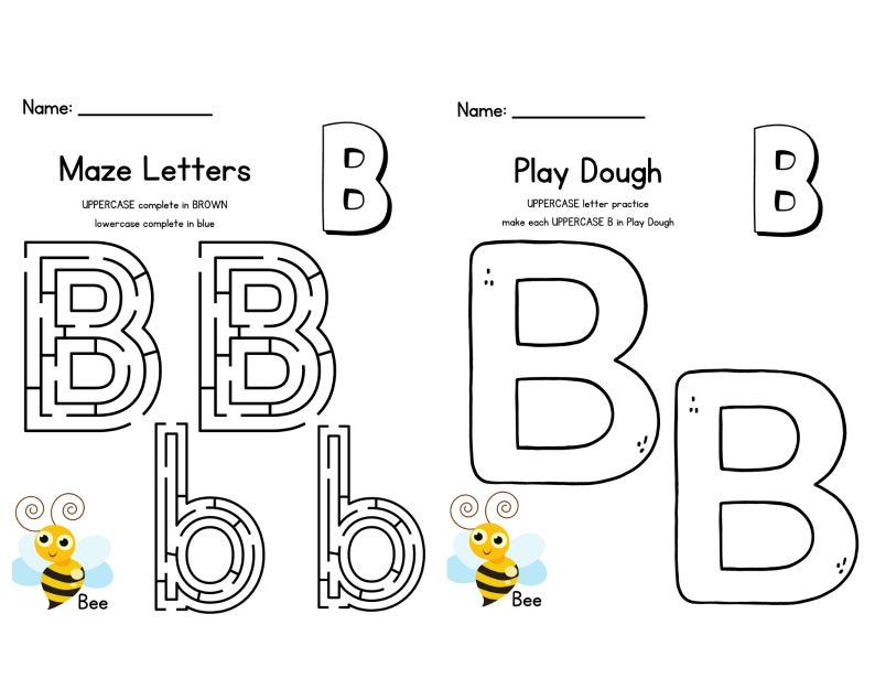 Letter B, Toddler Printable Busybook, Alphabet Busy Book, Preschool ...