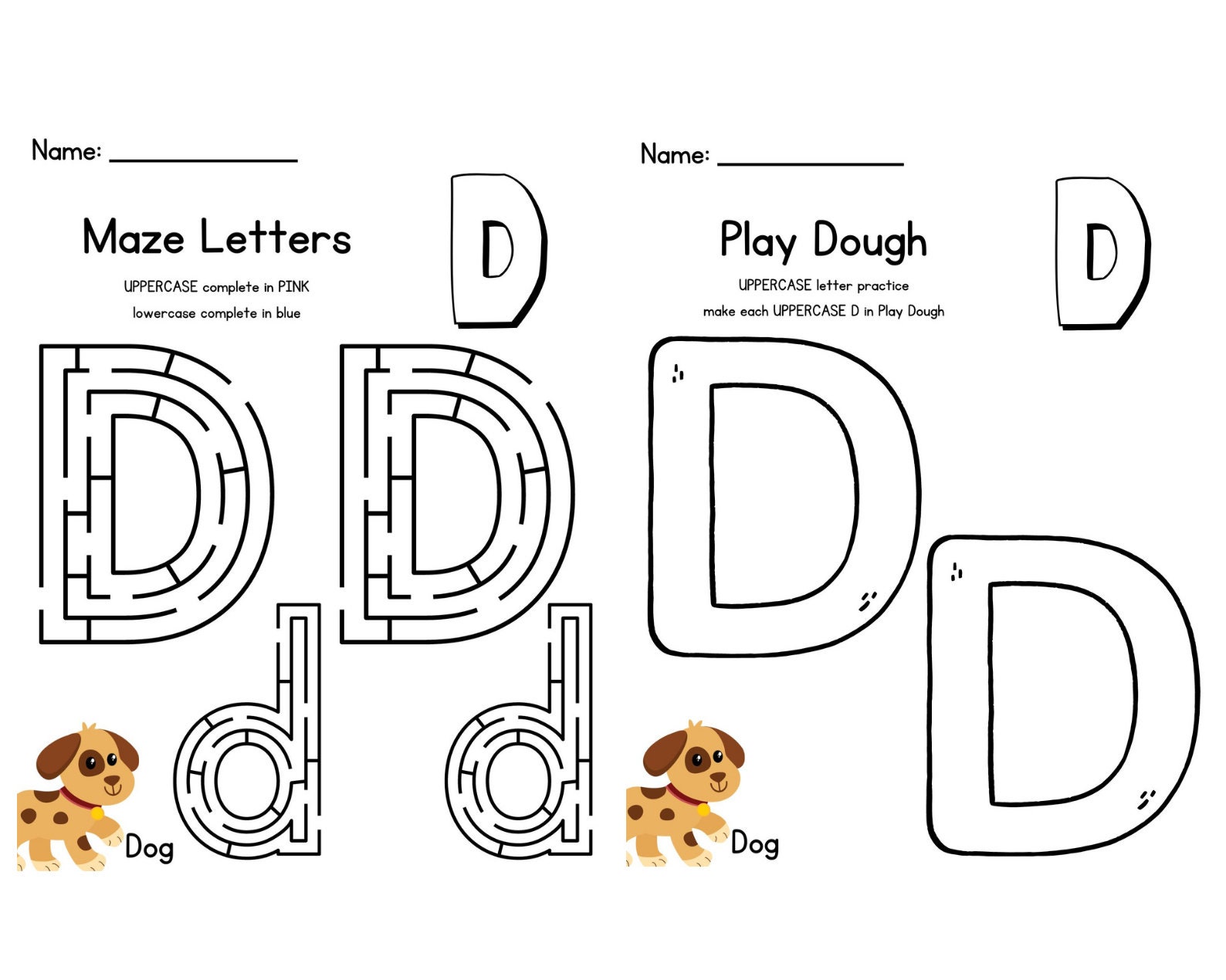 Letter D, Toddler Printable Busybook, Alphabet Busy Book, Preschool ...