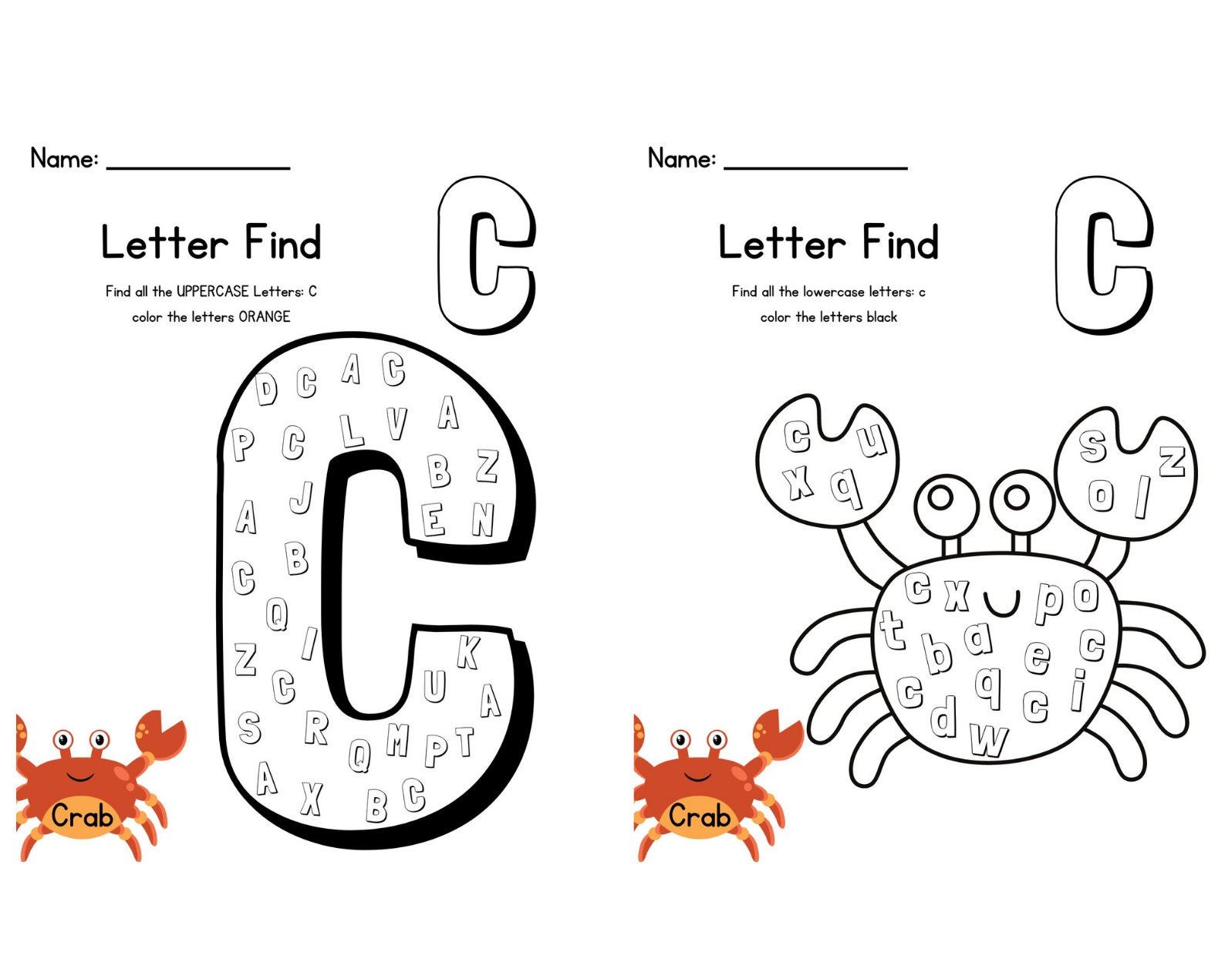 Letter C, Toddler Printable Busybook, Alphabet Busy Book, Preschool ...