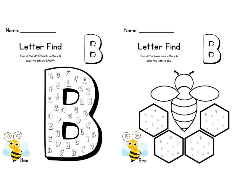 Letter B, Toddler Printable Busybook, Alphabet Busy Book, Preschool ...