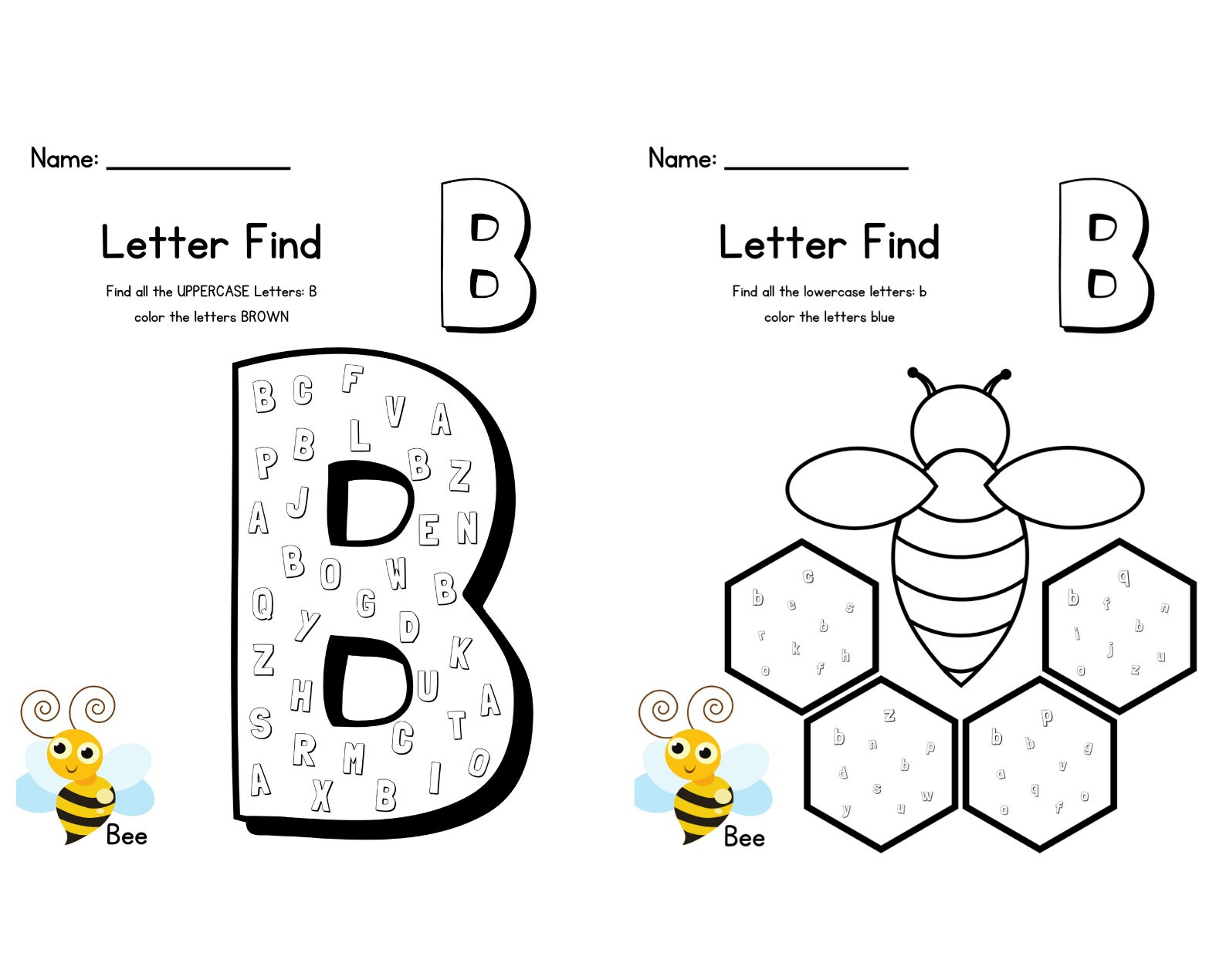 Letter B, Toddler Printable Busybook, Alphabet Busy Book, Preschool ...