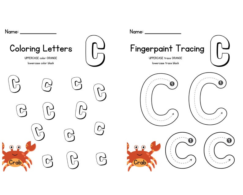 Letter C, Toddler Printable Busybook, Alphabet Busy Book, Preschool ...