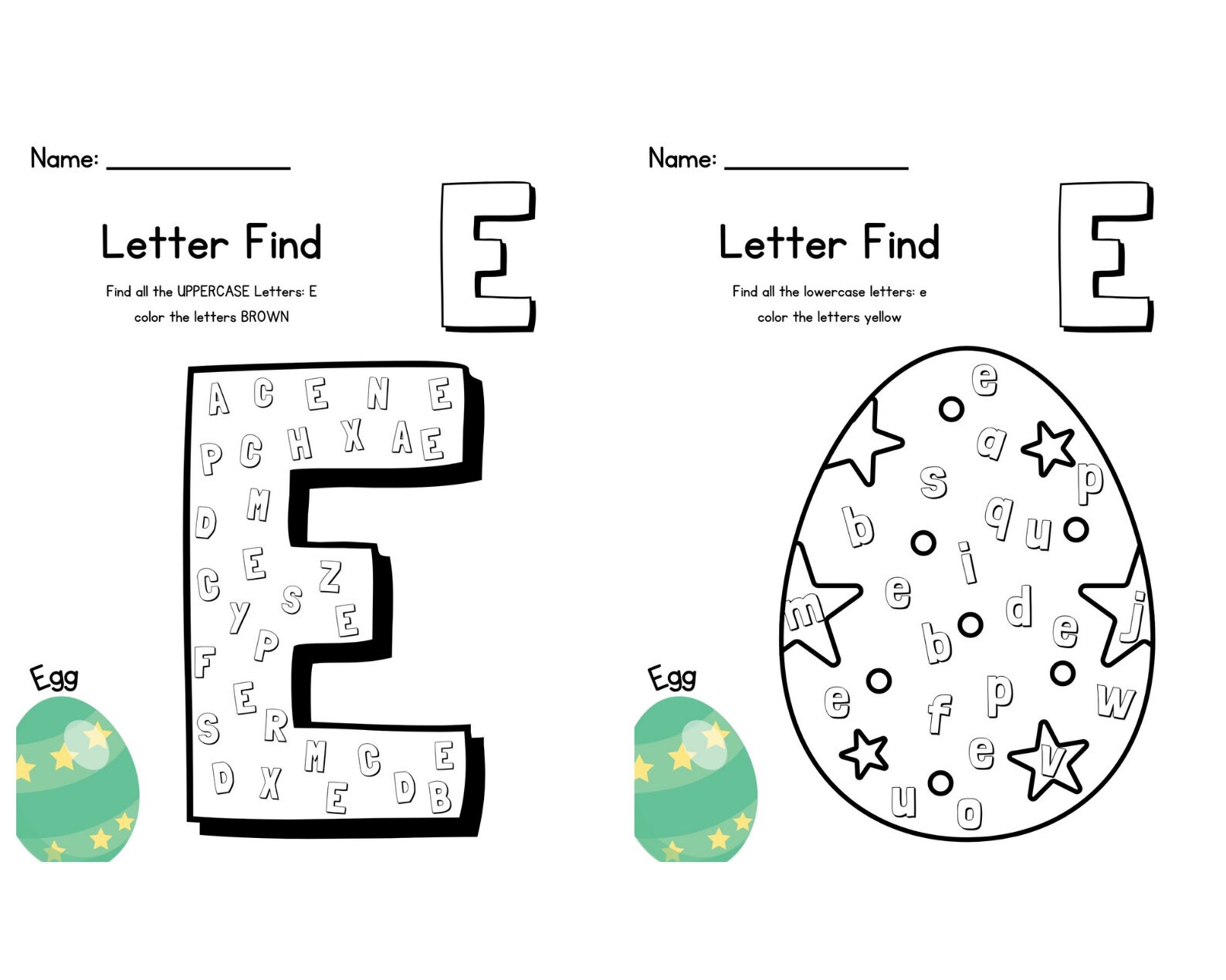 Letter E, Toddler Printable Busybook, Alphabet Busy Book, Preschool ...