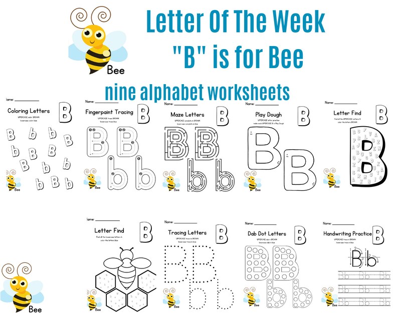 Letter B, Toddler Printable Busybook, Alphabet Busy Book, Preschool ...