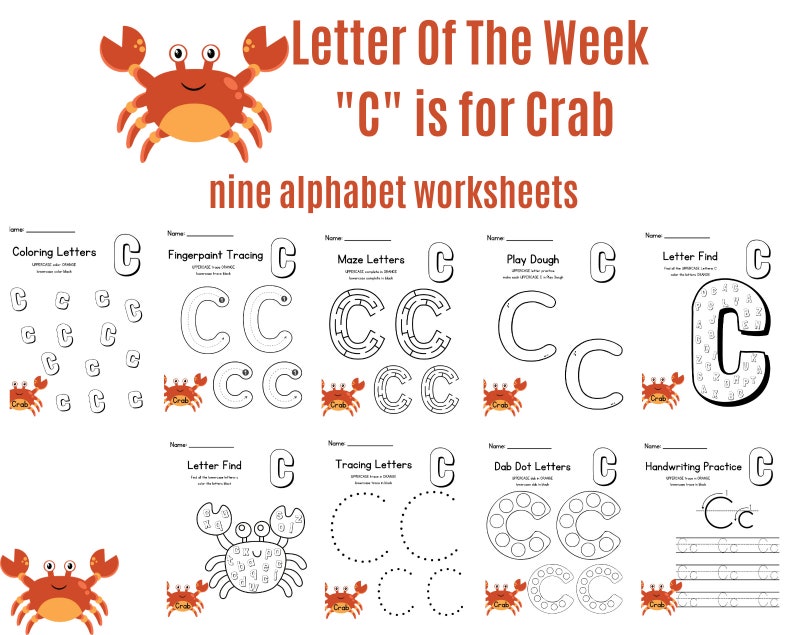 Letter C, Toddler Printable Busybook, Alphabet Busy Book, Preschool ...
