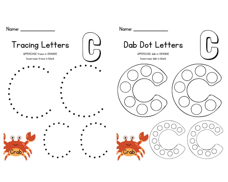 Letter C, Toddler Printable Busybook, Alphabet Busy Book, Preschool ...