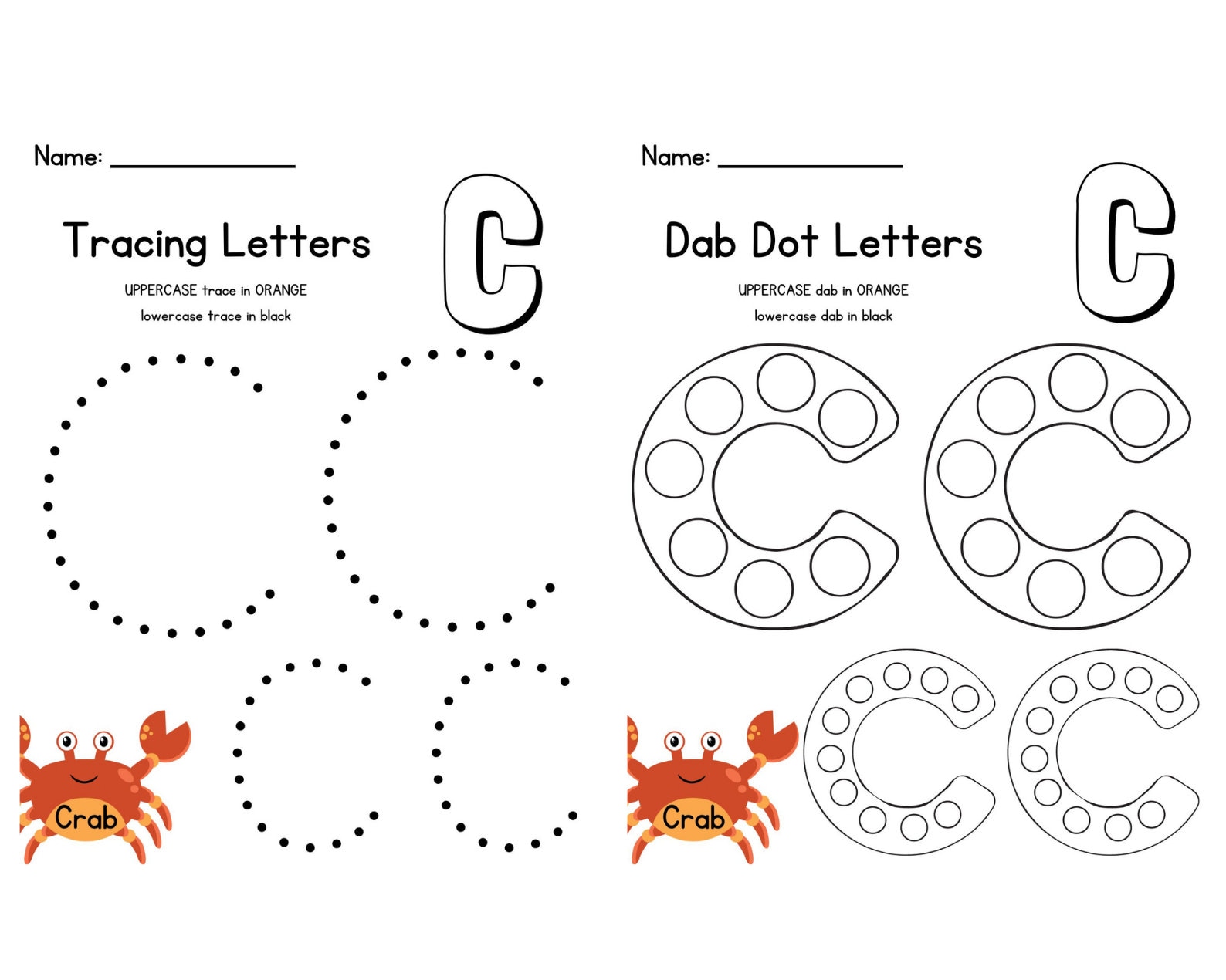 Letter C, Toddler Printable Busybook, Alphabet Busy Book, Preschool ...