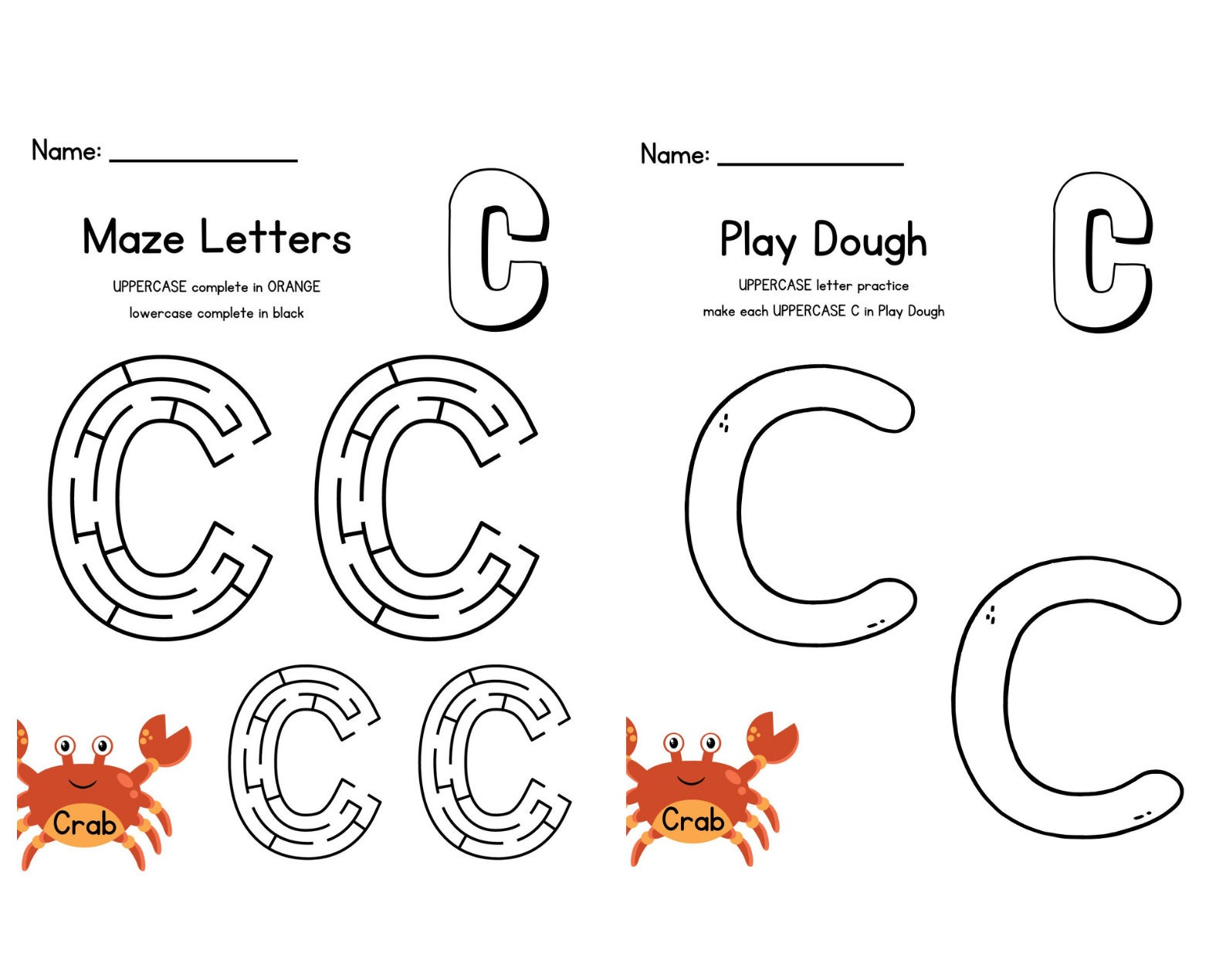 Letter C, Toddler Printable Busybook, Alphabet Busy Book, Preschool ...