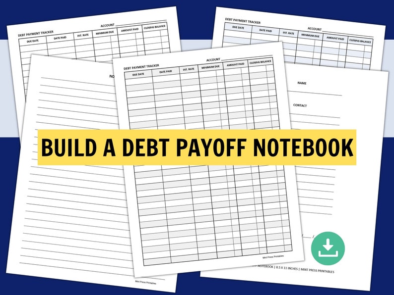 Debt Payoff Printables Credit Card Payment Tracker Snowball Avalanche ...