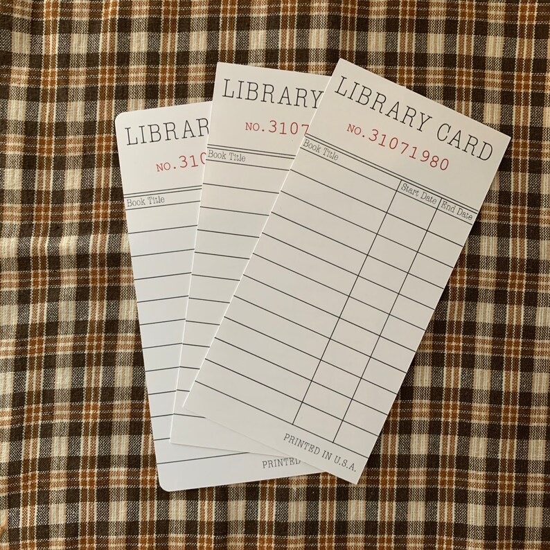 Library Card Bookmark, Reading List Bookmark, Book Lover Gift, Vintage ...