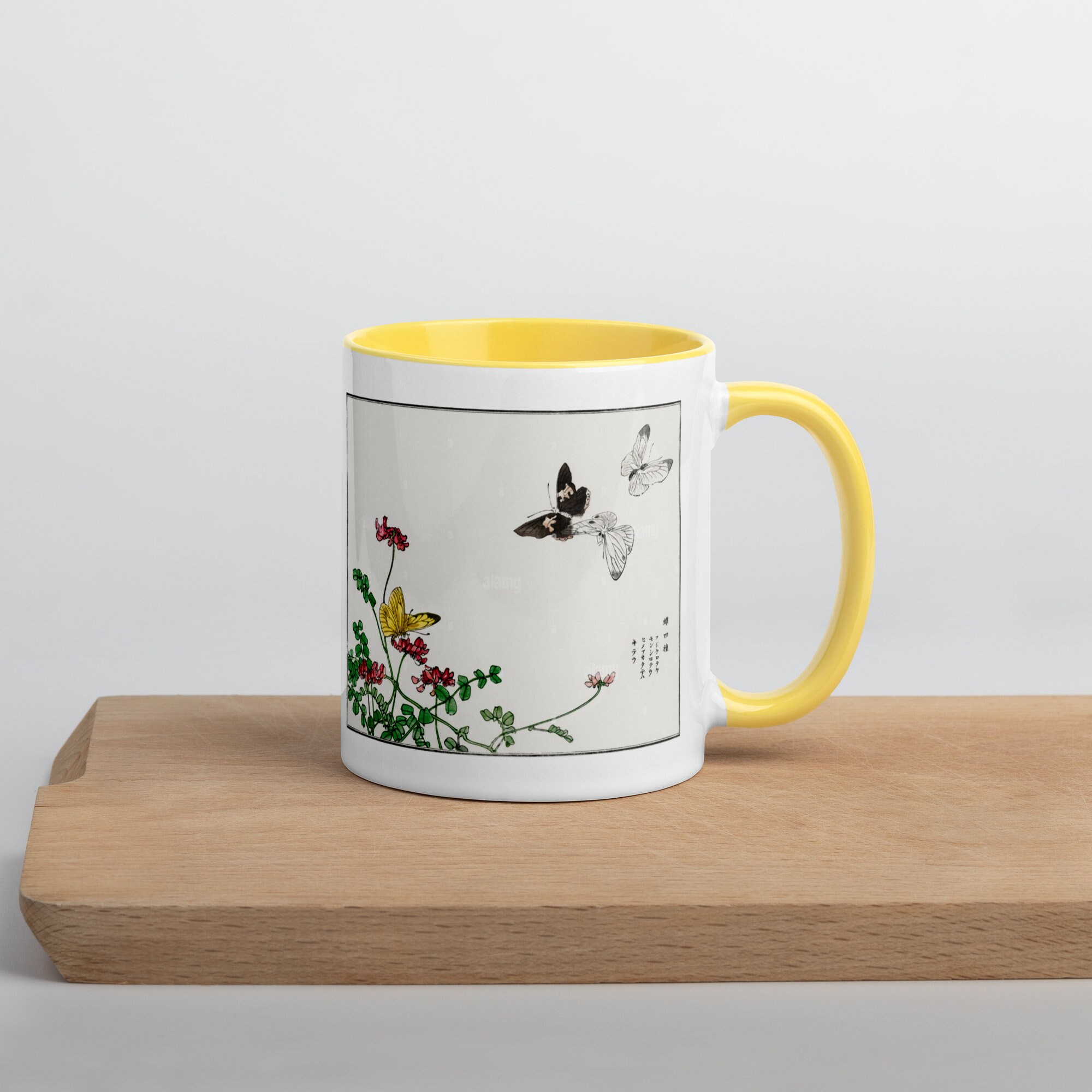 Spring Coffee Mug, Butterflies and Flower, Morimoto Toko Mug, Flower ...