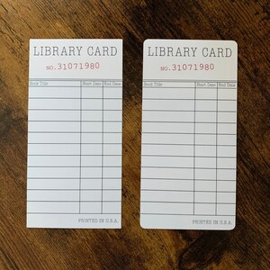Library Card Bookmark, Reading List Bookmark, Book Lover Gift, Vintage ...
