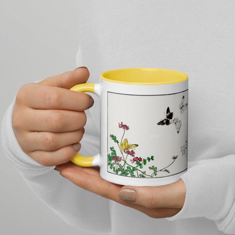 Spring Coffee Mug, Butterflies and Flower, Morimoto Toko Mug, Flower ...