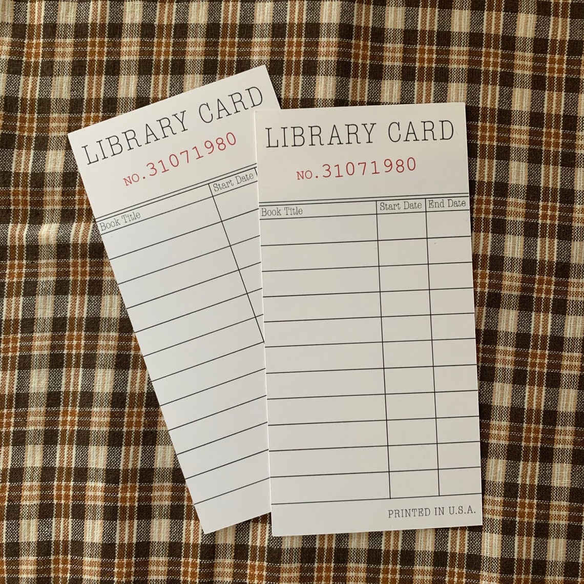 Library Card Bookmark, Reading List Bookmark, Book Lover Gift, Vintage ...