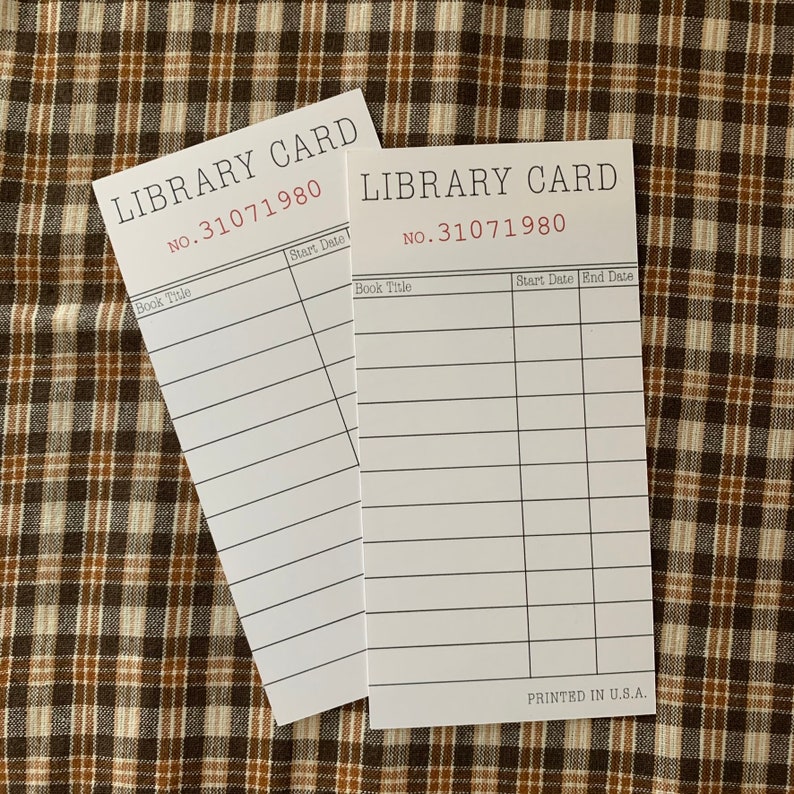 Library Card Bookmark, Reading List Bookmark, Book Lover Gift, Vintage ...