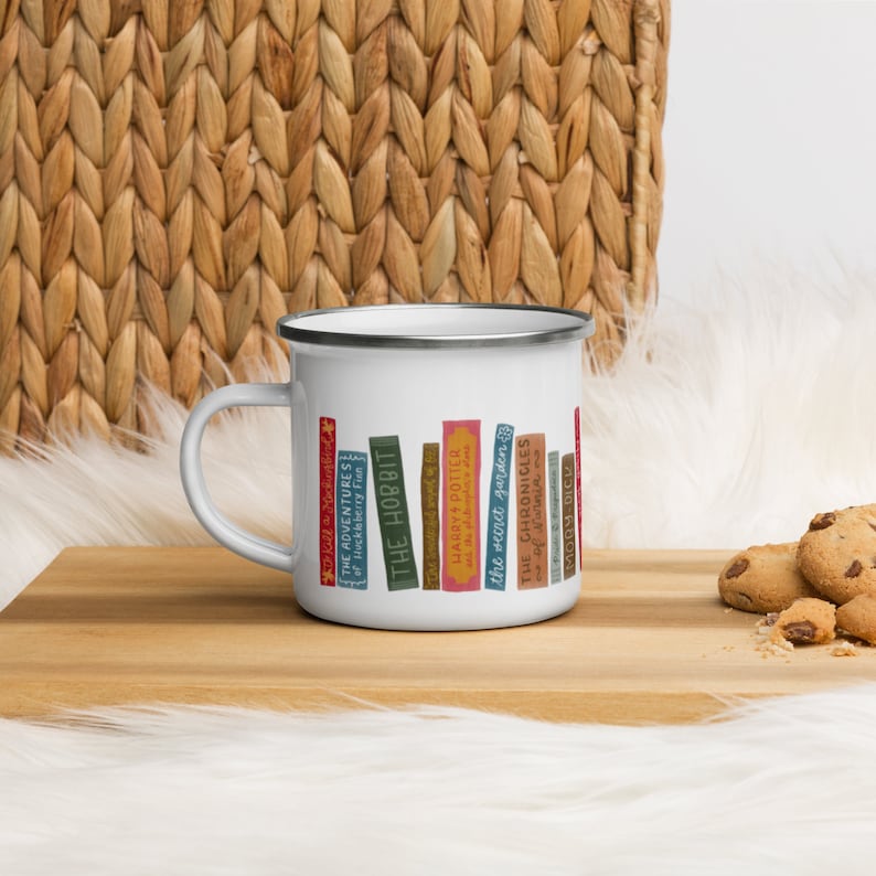 Classic Literature Coffee Mug, Book Lovers Mug, Enamel Mug, Gift for ...
