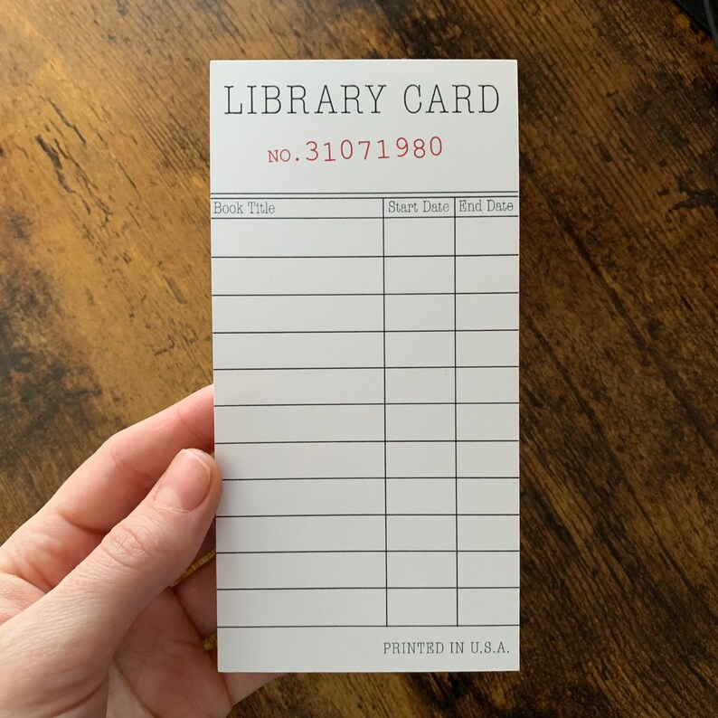 Library Card Bookmark, Reading List Bookmark, Book Lover Gift, Vintage ...