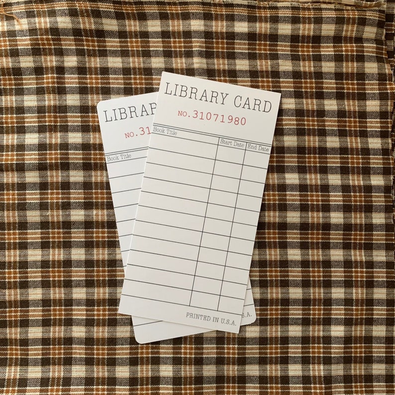 Library Card Bookmark, Reading List Bookmark, Book Lover Gift, Vintage ...