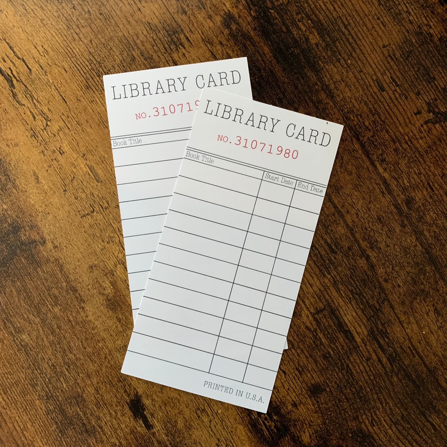 Library Card Bookmark, Reading List Bookmark, Book Lover Gift, Vintage ...