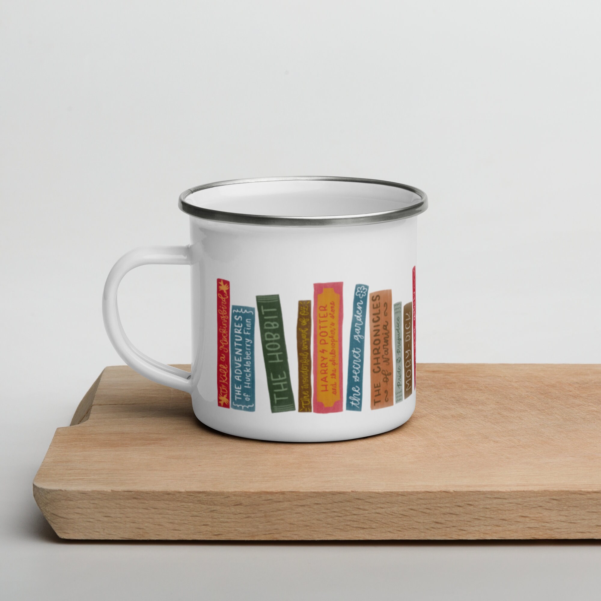 Classic Literature Coffee Mug, Book Lovers Mug, Enamel Mug, Gift for ...