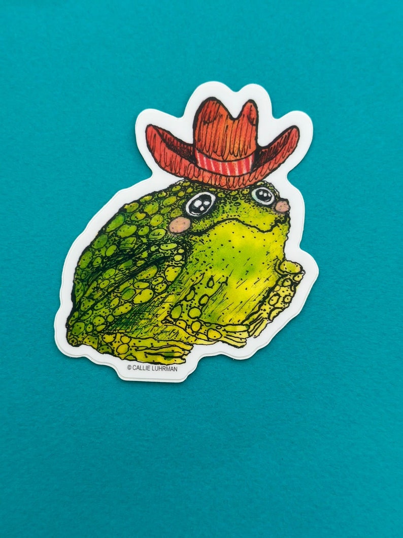 Cowboy Toad Vinyl Sticker | Original Design Vinyl Sticker | Glossy ...