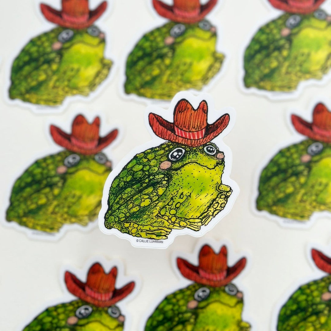 Cowboy Toad Vinyl Sticker | Original Design Vinyl Sticker | Glossy ...