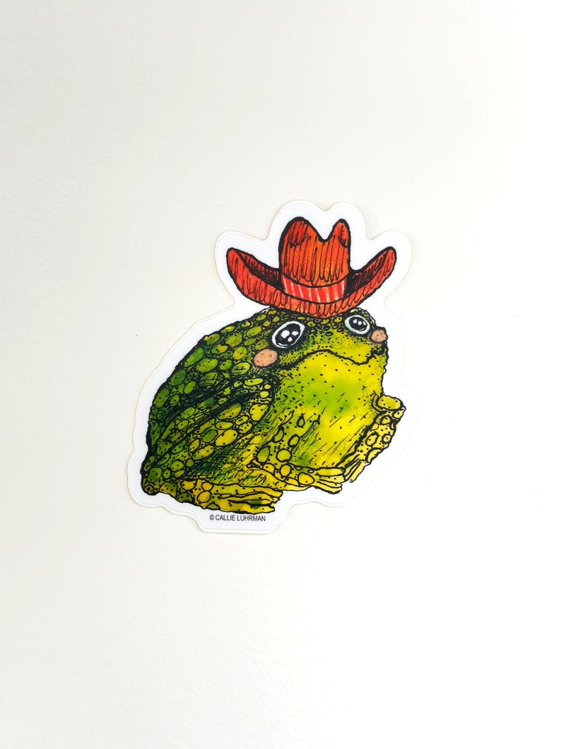 Cowboy Toad Vinyl Sticker | Original Design Vinyl Sticker | Glossy ...