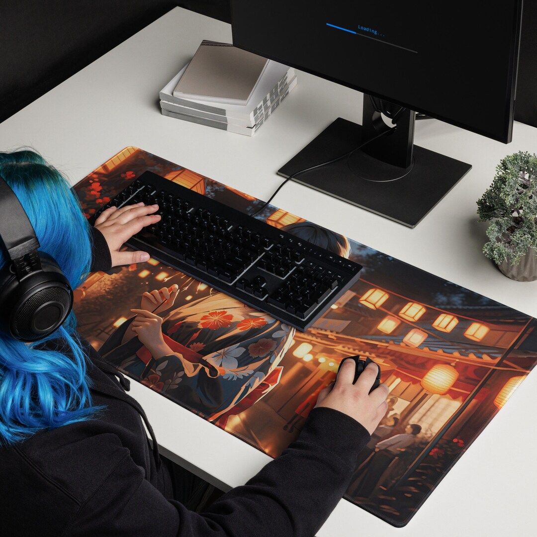 Large Cute Street Art Kawaii Girl Anime Gaming Mouse Pad - Etsy