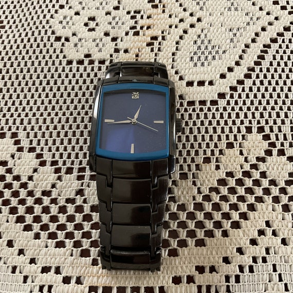 Men’s Diamond Dial Stainless Steel Quartz Watch - Gem