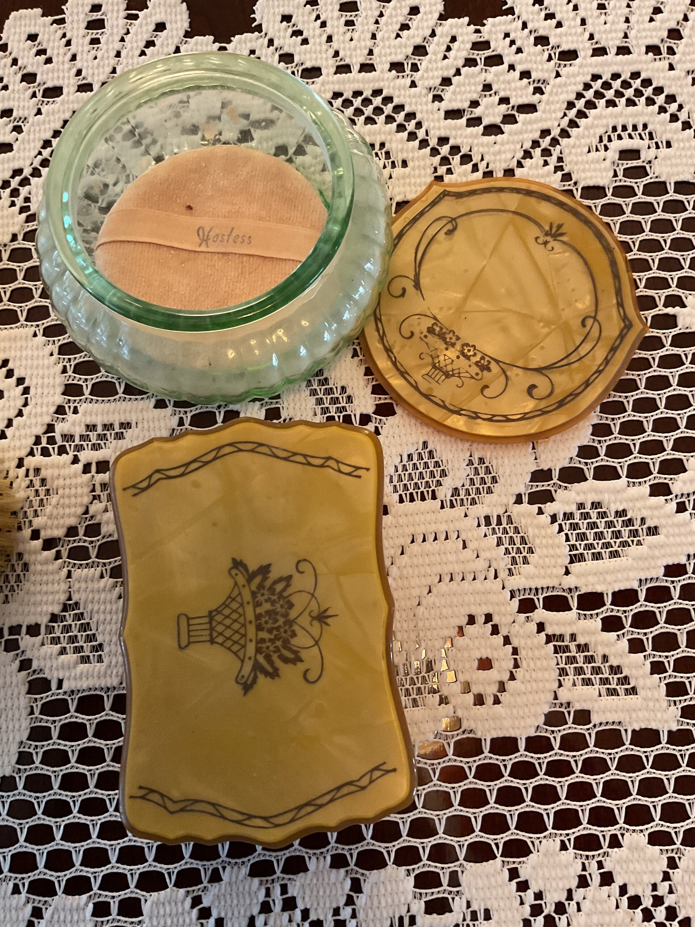 Antique 10 Piece Artdeco/bakelite Vanity Set, 1940s - Etsy