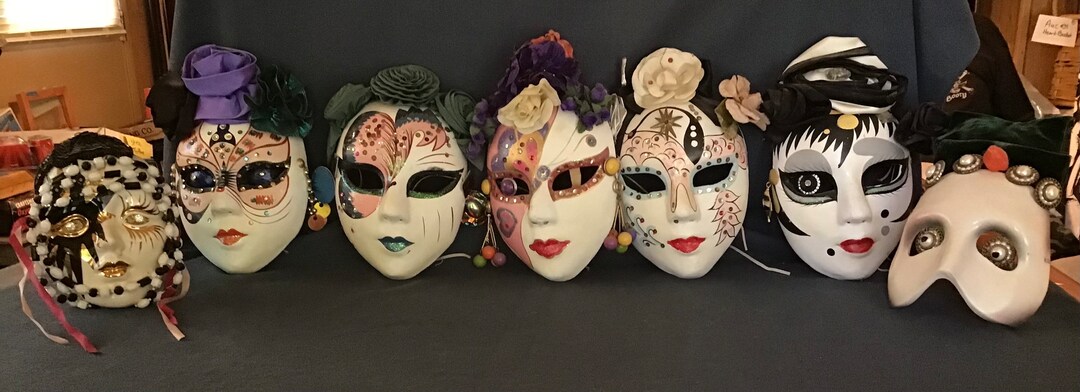 Lot of 7 Wall Decor Theater/mardi Gras Decorative Masks - Etsy