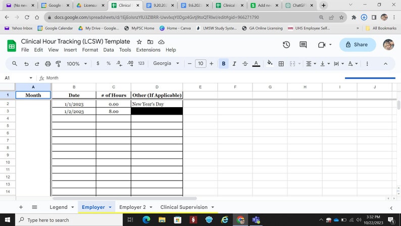 LCSW Clinical Hours Documentation Tool - Etsy