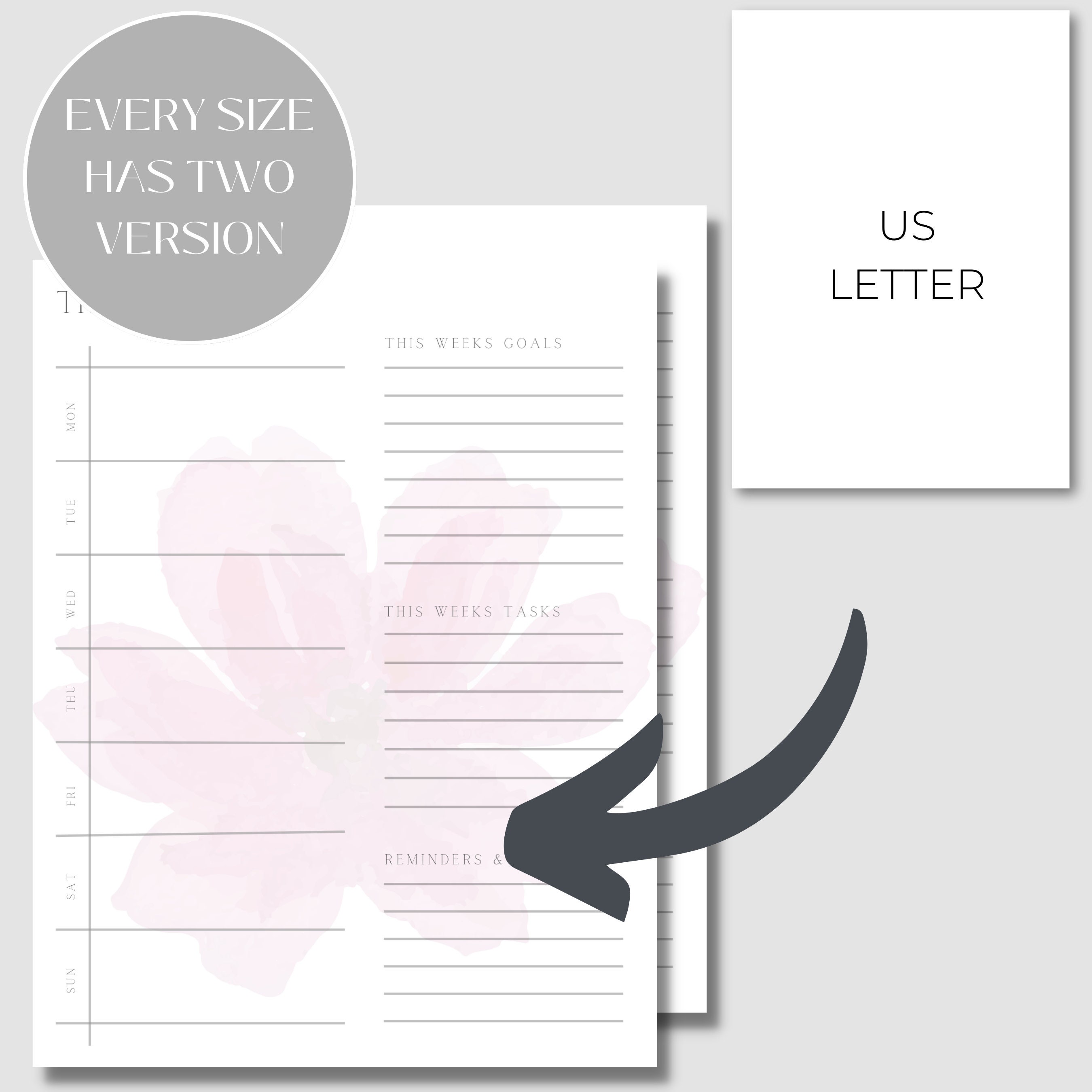 Printable Week Planner Minimal Week Schedule Week Organiser - Etsy