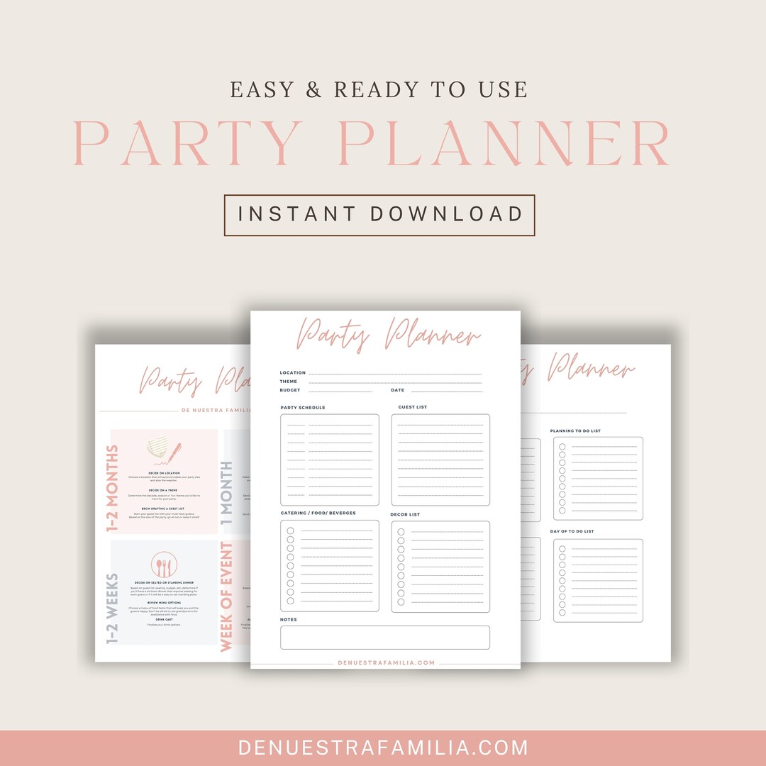Spanglish Simple Digital Party Planner for Latinas, Planner Sheets ...