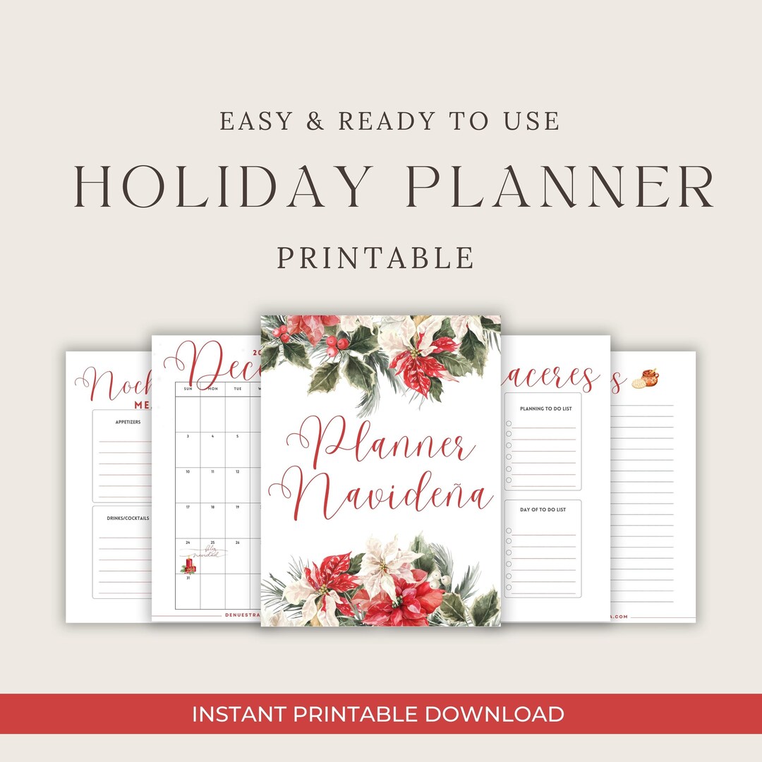 Spanglish Digital Navideña Holiday & Party Planner for Latinas, Undated ...