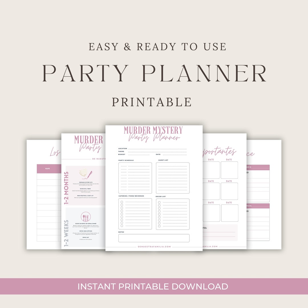 Spanglish Digital Murder Mystery Party Planner for Latinas, Undated ...