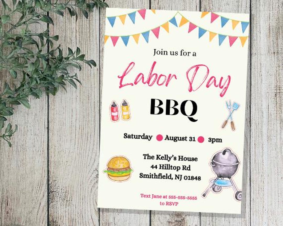 Labor Day BBQ Invitation, Barbecue Invite, Labor Day Party - Etsy