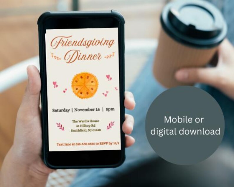 Friendsgiving Invitation, Thanksgiving Celebration Friend Thanksgiving ...