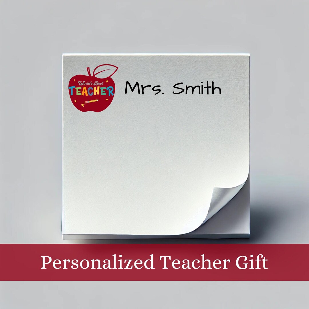 Teacher Post-it Notes- Custom Teacher Gift With Personalized Teacher ...