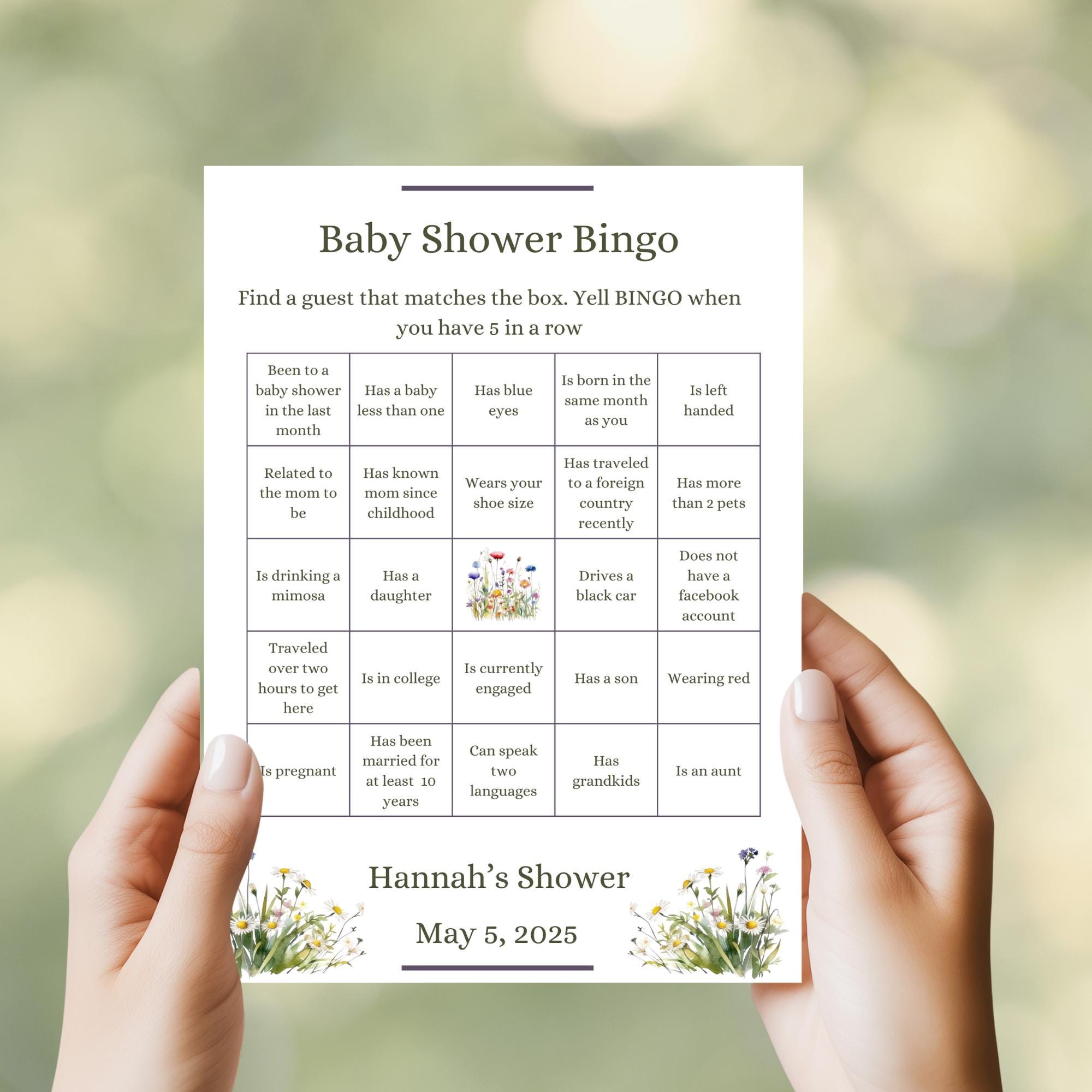 Personalized Baby Shower Game - Printed and Shipped 5x7 Cards - Find ...