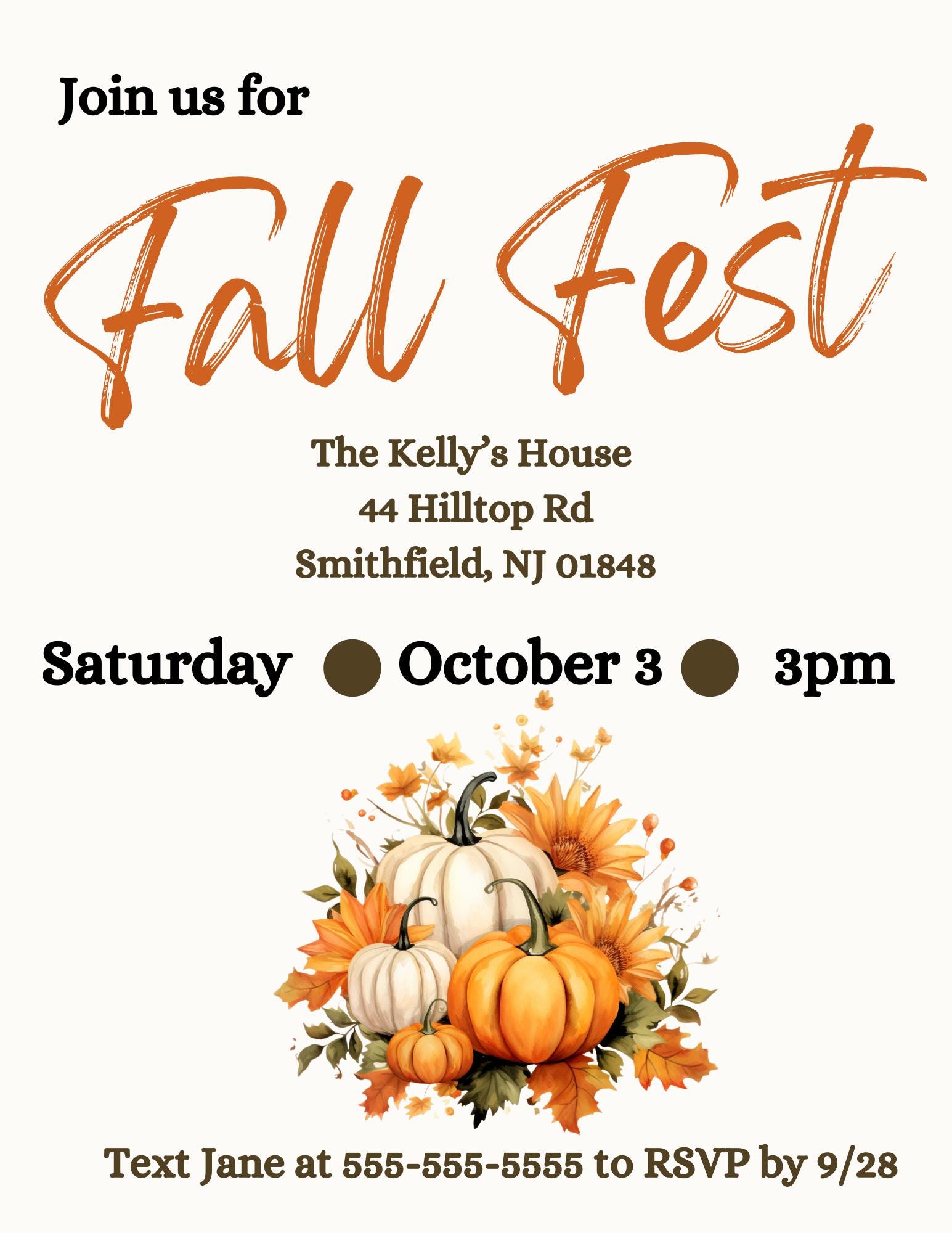 Editable Fall Fest Digital Invitation Template for Autumn Harvest Party ... Editable Fall Fest Digital Invitation Template for Autumn Harvest Party ...