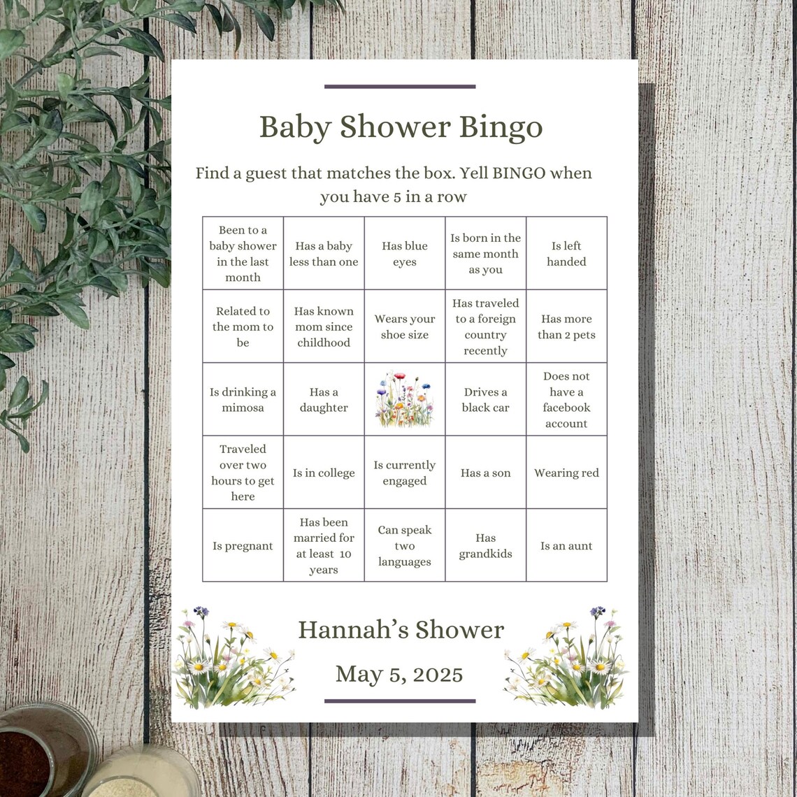 Personalized Baby Shower Game - Printed and Shipped 5x7 Cards - Find ...