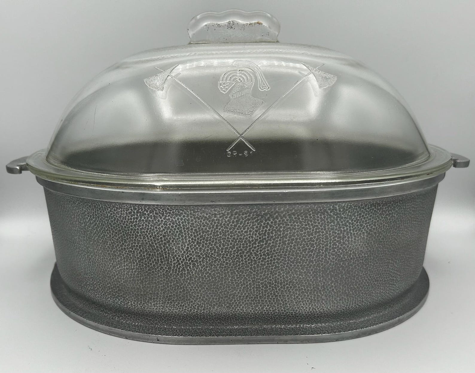 Vintage Guardian Service Aluminum Oval Roaster With Embossed Glass Lid ...