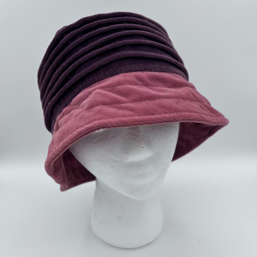 Vintage Two-tone Bucket Hat - Purple and Pink Velour Style, Size 57 CM ...
