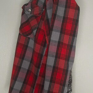 Vintage Codet Johnny Cash 'man in Black' Red & Grey Plaid Flannel Shirt ...