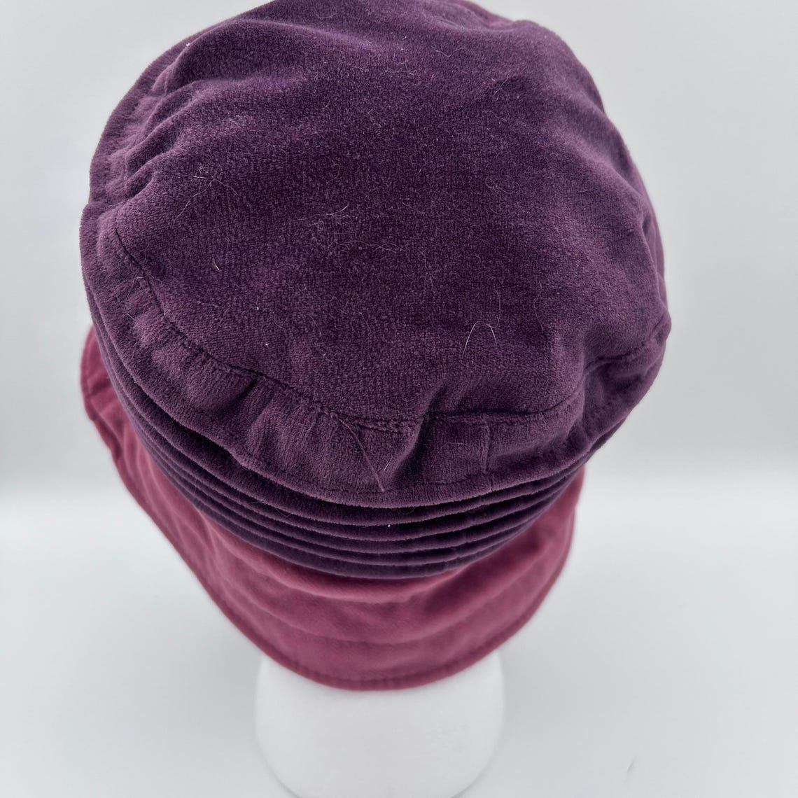 Vintage Two-tone Bucket Hat - Purple and Pink Velour Style, Size 57 CM ...