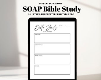 Printable SOAP Bible Study Template SOAP Study Method Bible Study ...
