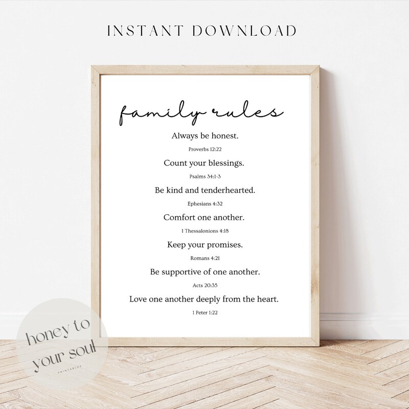 Our Family Rules - Etsy